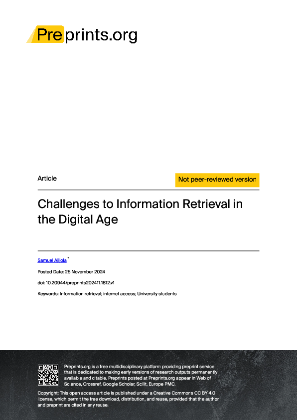 (PDF) Challenges to Information Retrieval in the Digital Age