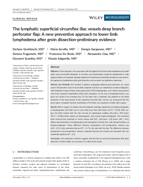 (PDF) The lymphatic superficial circumflex iliac vessels deep branch ...