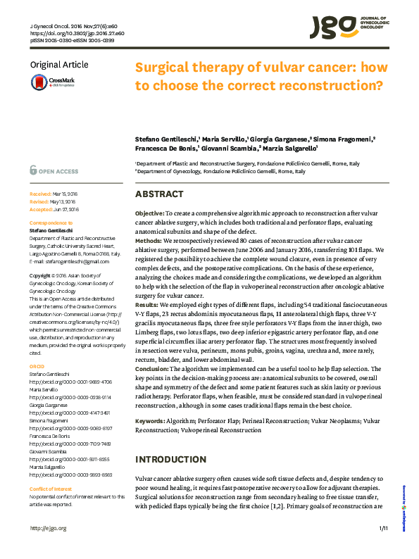 (PDF) Surgical therapy of vulvar cancer: how to choose the correct ...