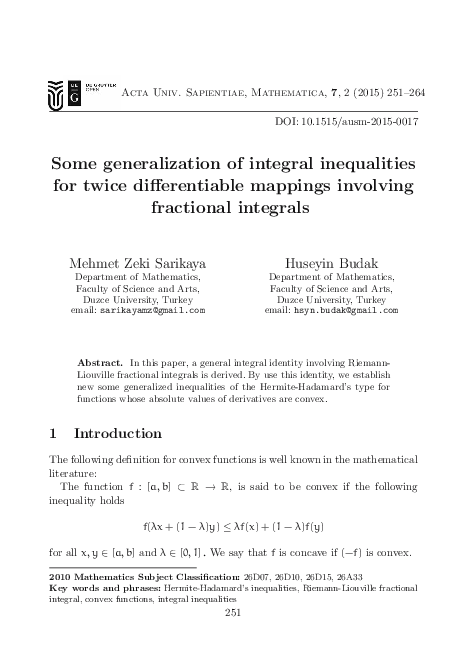 (PDF) Some generalization of integral inequalities for twice differentiable mappings involving ...