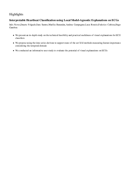 (PDF) Interpretable heartbeat classification using local model-agnostic explanations on ECGs