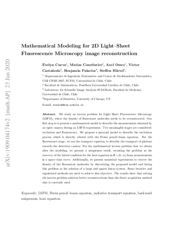 (PDF) Mathematical modeling for 2D light-sheet fluorescence microscopy ...