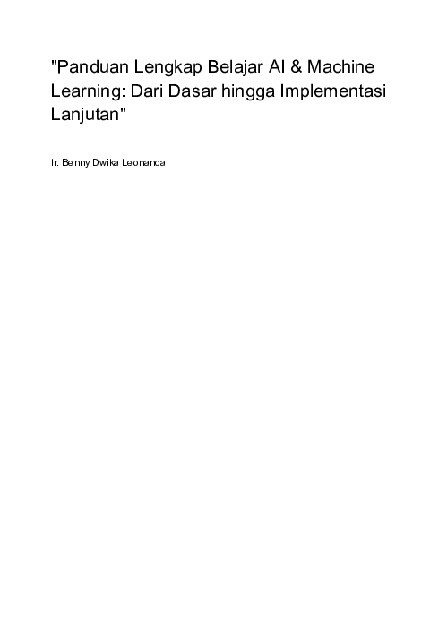 (PDF) Panduan Lengkap Belajar AI & Machine Learning: Dari Dasar hingga ...