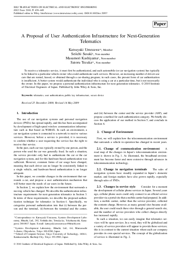 (PDF) A Proposal of User Authentication Infrastructure for Next‐Generation Telematics ...