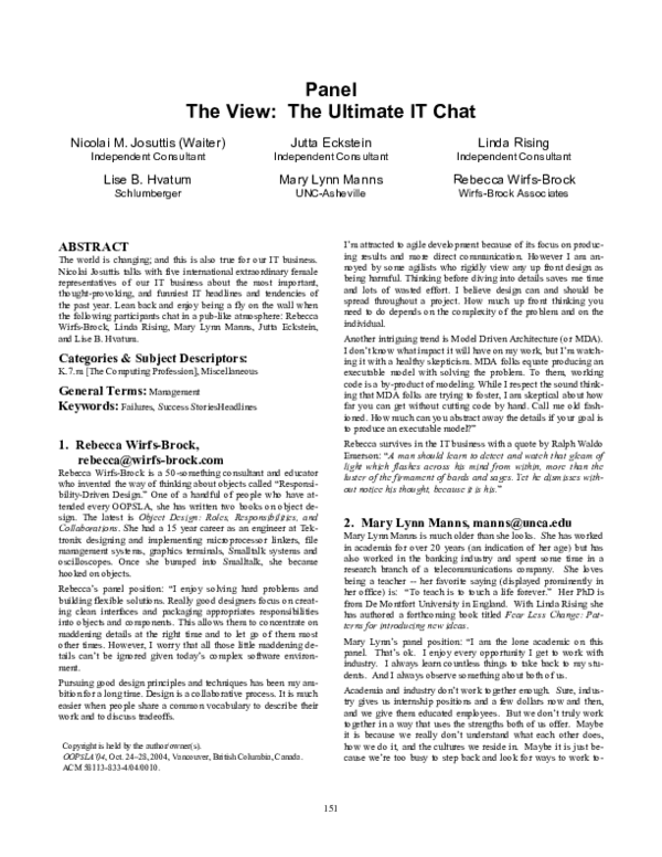(PDF) The view | Linda Rising - Academia.edu