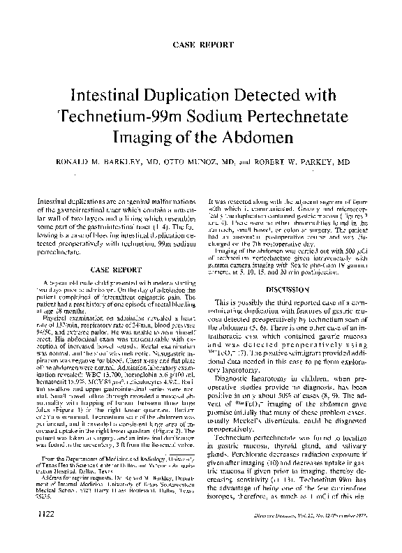 (PDF) Intestinal duplication detected with technetium-99m sodium ...