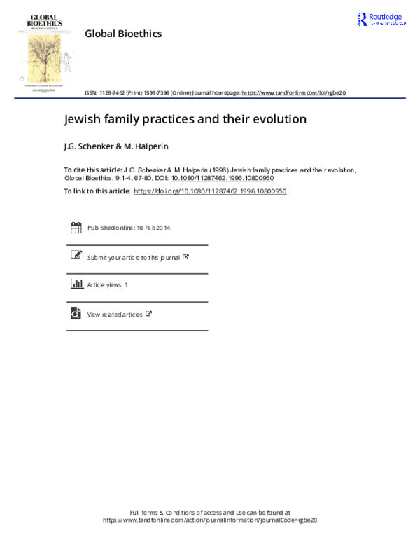 (PDF) Jewish family practices and their evolution
