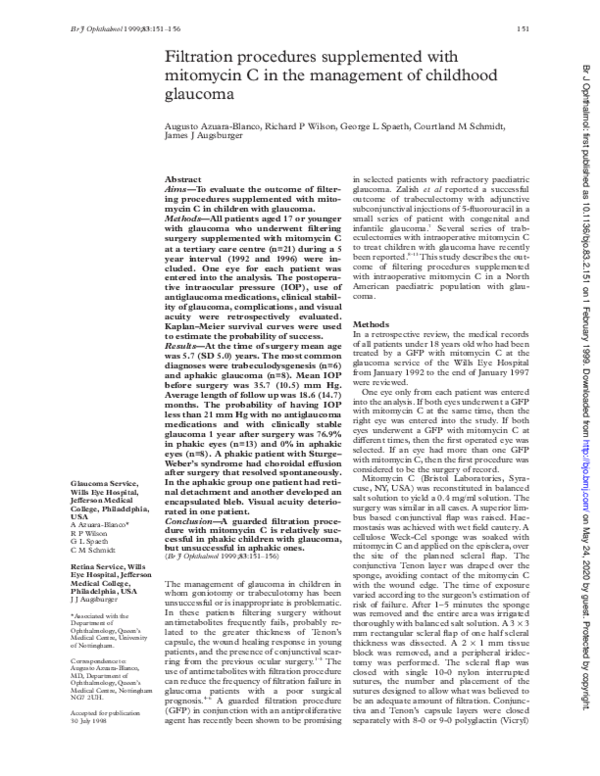 (PDF) Filtration procedures supplemented with mitomycin C in the ...