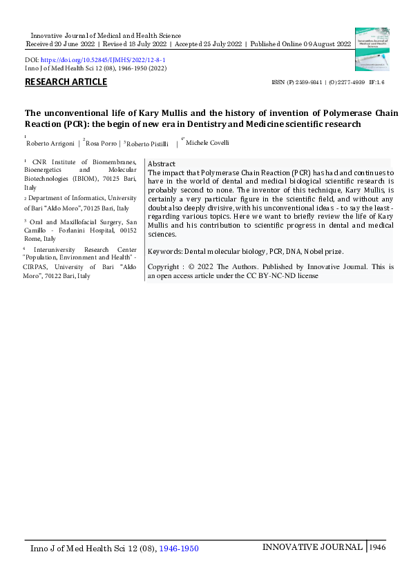 (PDF) The unconventional life of Kary Mullis and the history of ...