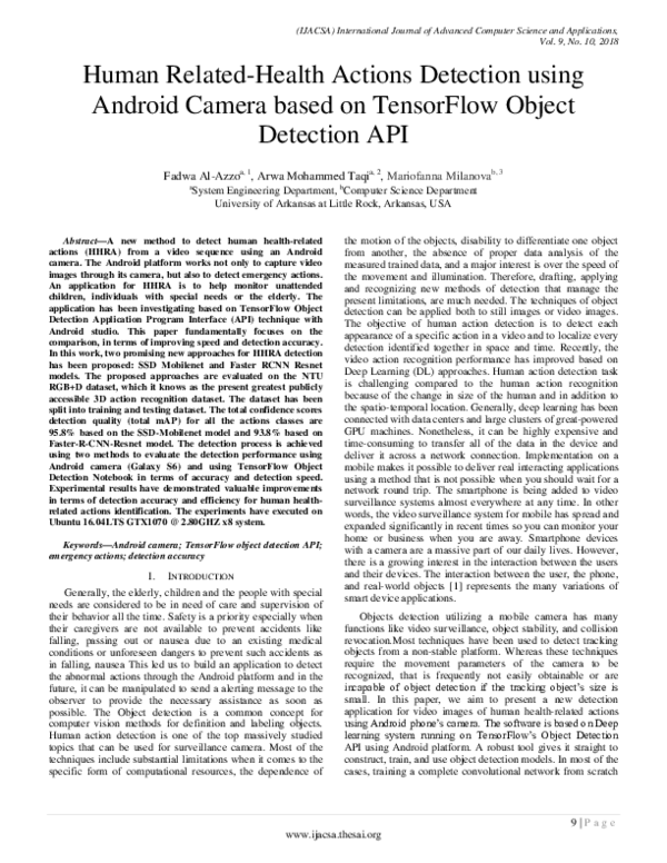(PDF) Human Related-Health Actions Detection using Android Camera based ...