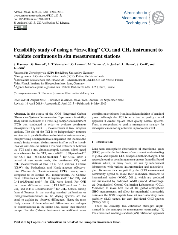 (PDF) Feasibility study of using a "travelling" CO 2 and CH 4 ...