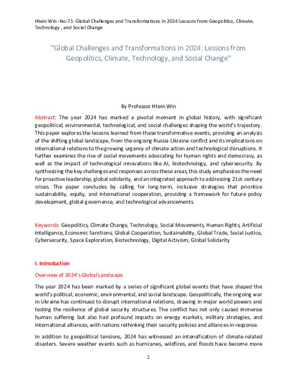 (PDF) "Global Challenges and Transformations in 2024: Lessons from ...