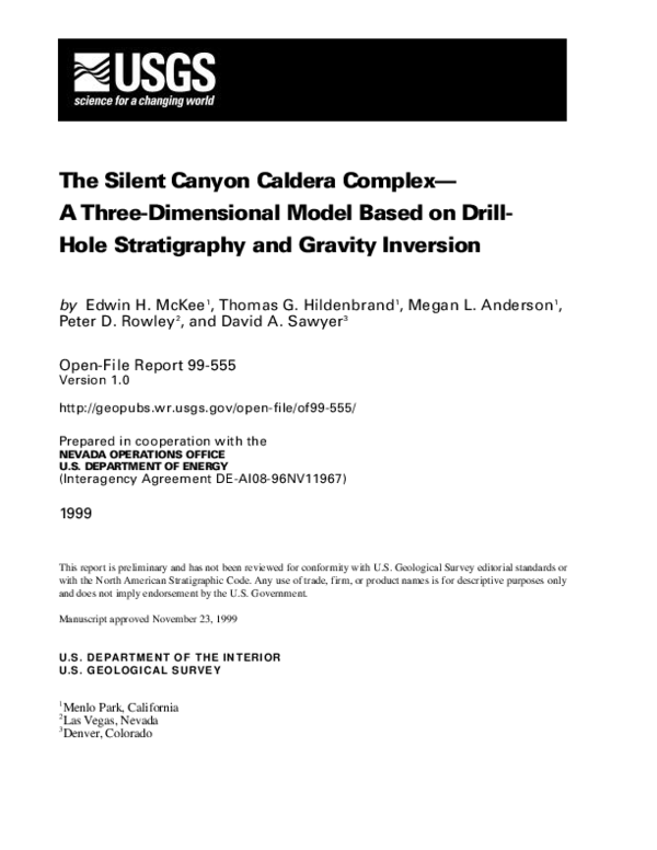 (PDF) The Silent Canyon Caldera Complex--A three-dimensional model based on drill-hole ...