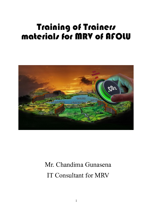 (PDF) (d).Training of Trainers for MRV AFOLU