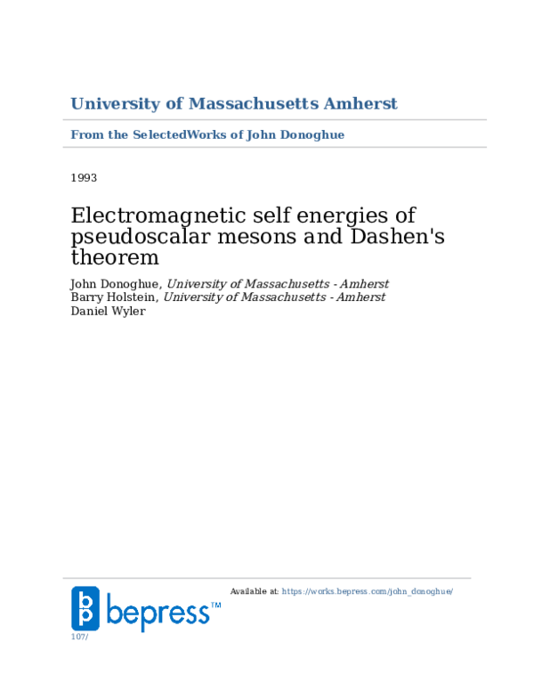 (PDF) Electromagnetic self-energies of pseudoscalar mesons and Dashen's ...