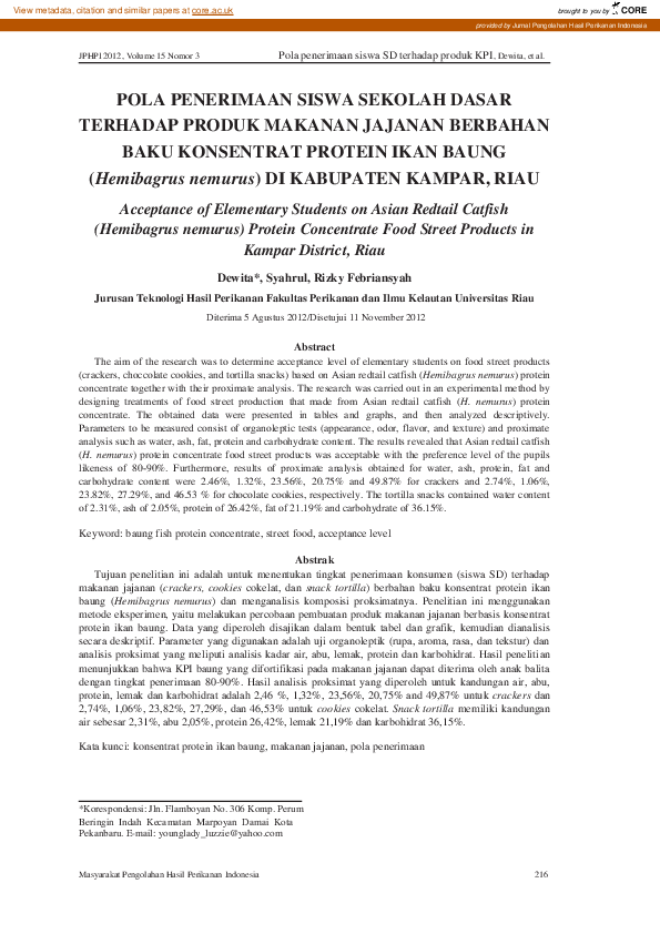 (PDF) POLA PENERIMAAN SISWA SEKOLAH DASAR TERHADAP PRODUK MAKANAN ...