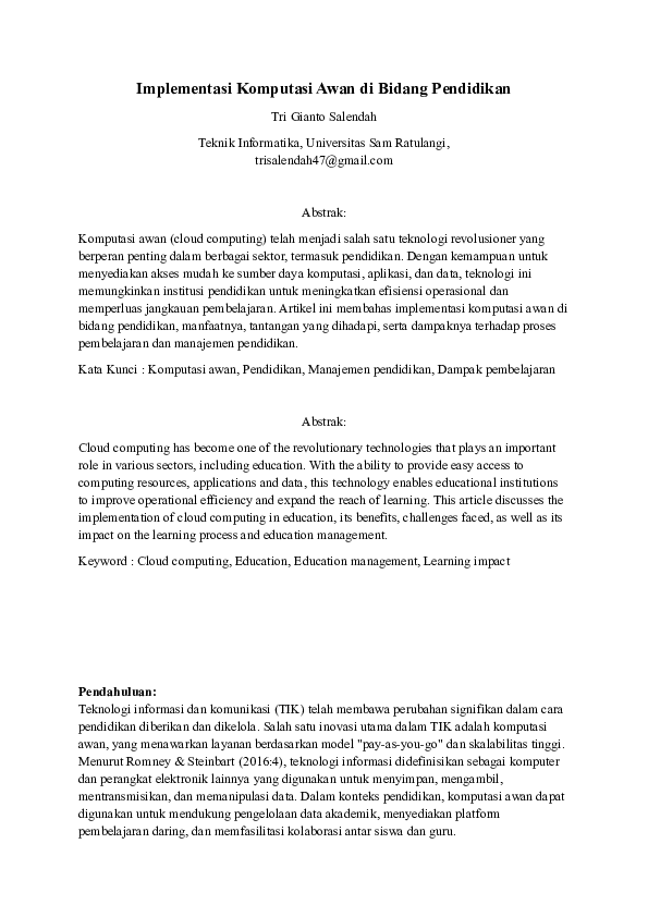 (PDF) Uas Artikel Komputasi Awan