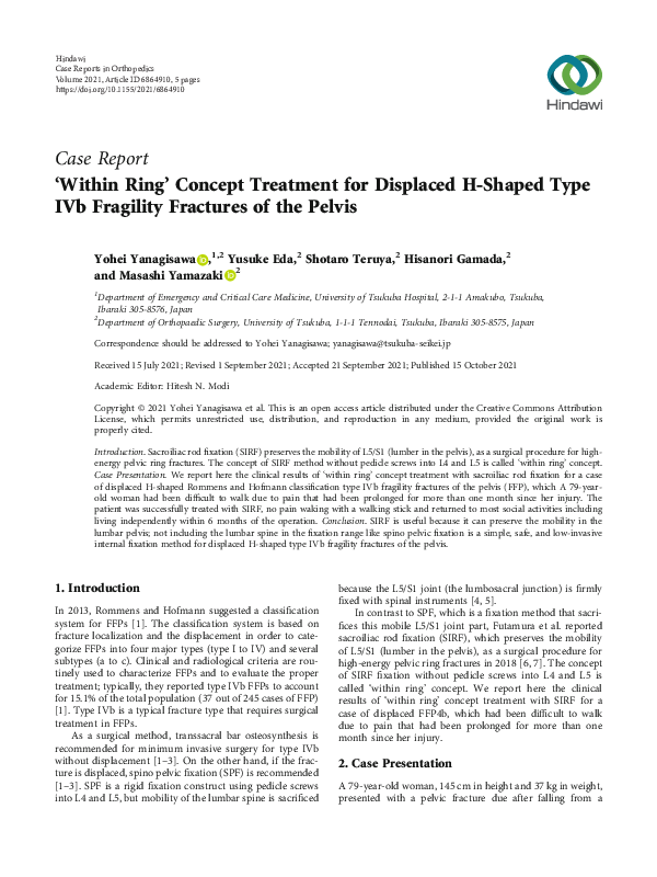 (PDF) ‘Within Ring’ Concept Treatment for Displaced H-Shaped Type IVb ...