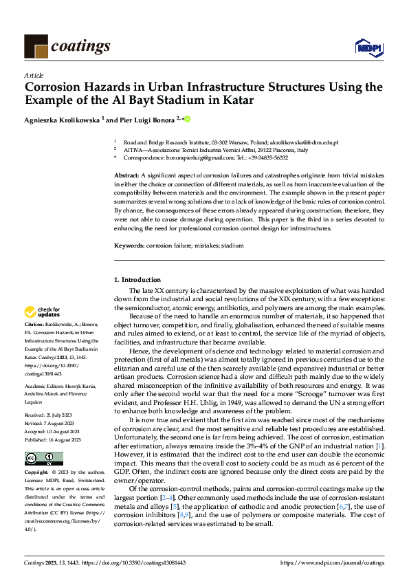 (PDF) Corrosion Hazards in Urban Infrastructure Structures Using the ...