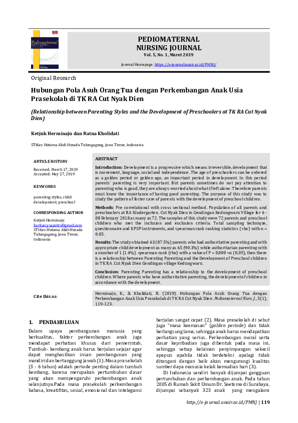 (PDF) Hubungan Pola Asuh Orang Tua dengan Perkembangan Sosialisasi Remaja di SMA Negeri 15 Medan