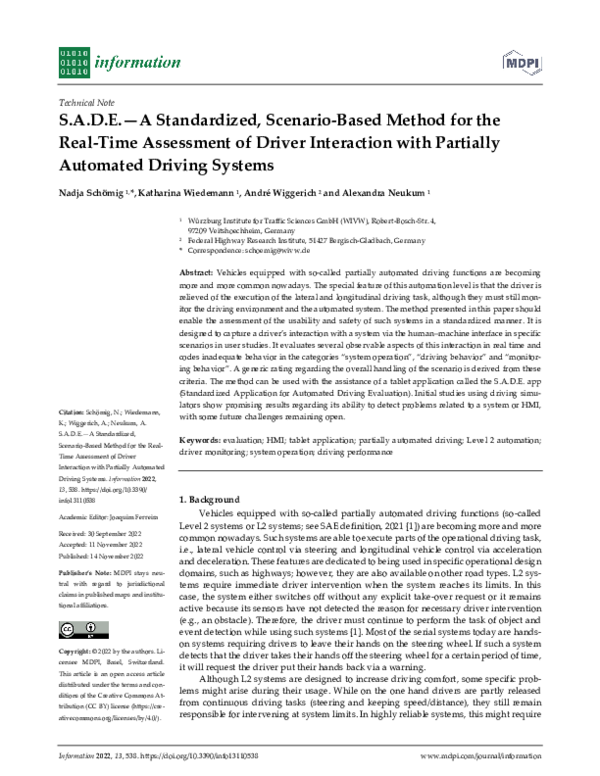 (PDF) S.A.D.E.—A Standardized, Scenario-Based Method for the Real-Time ...
