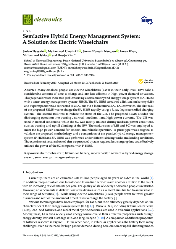 (PDF) Semiactive Hybrid Energy Management System: A Solution for Electric Wheelchairs