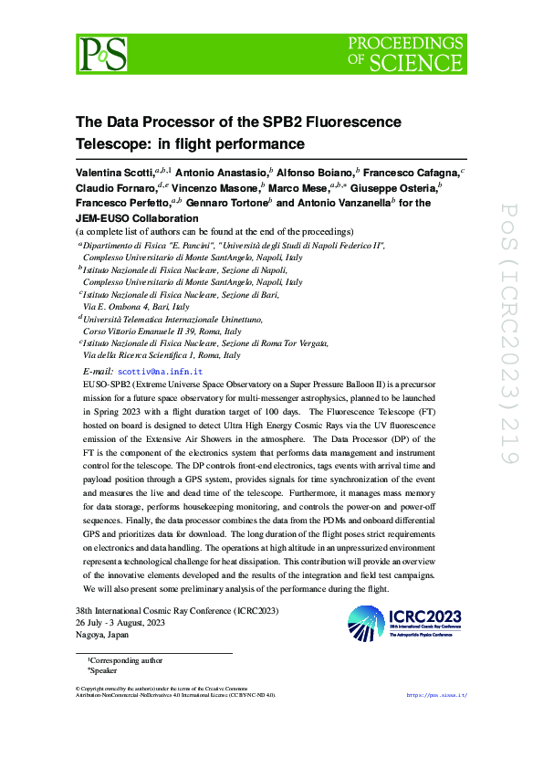 (PDF) Description and performance results of The Data processor of the ...