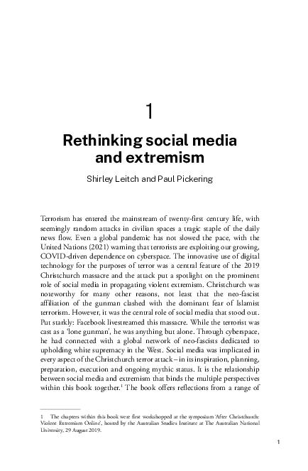 (PDF) Rethinking social media and extremism