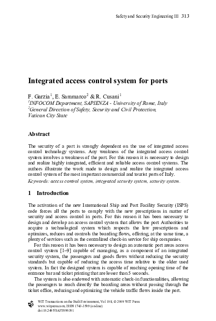 (PDF) Integrated access control system for ports
