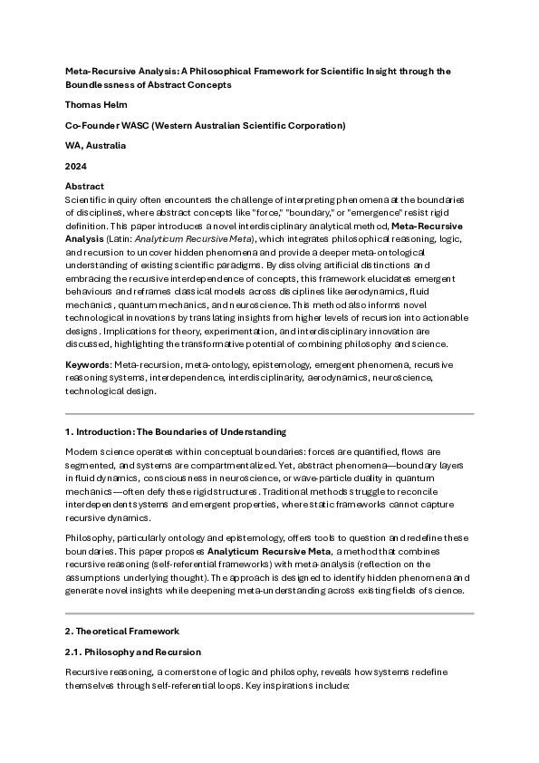 (PDF) Meta-Recursive Analysis: A Philosophical Framework for Scientific Insight through the ...