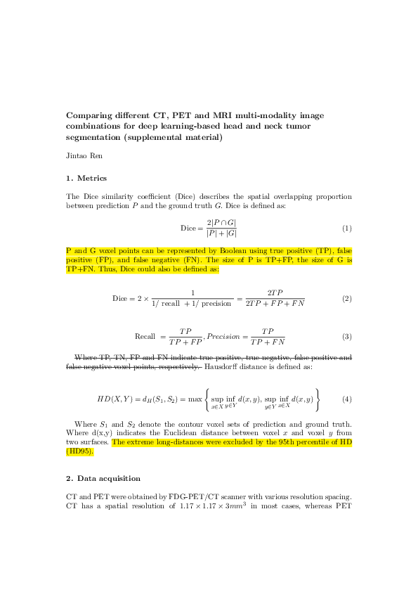 (PDF) Comparing different CT, PET and MRI multi-modality image ...