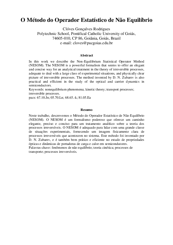 (PDF) 6 Non-equilibrium statistical operator method