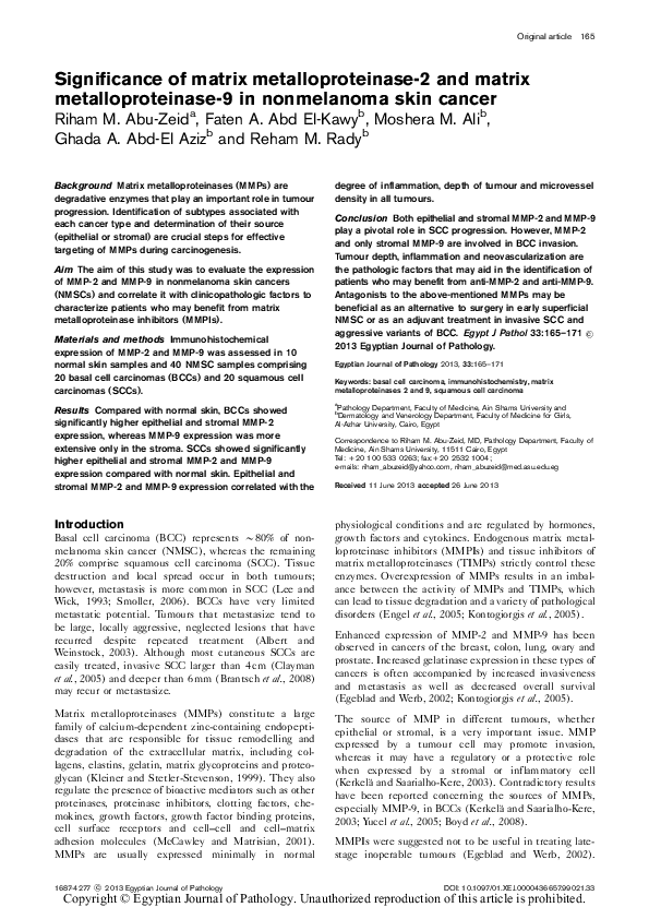 (PDF) Significance of matrix metalloproteinase-2 and matrix ...