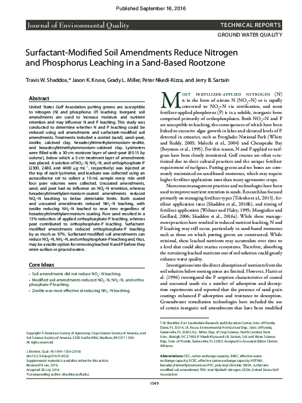 (PDF) Surfactant-Modified Soil Amendments Reduce Nitrogen and ...
