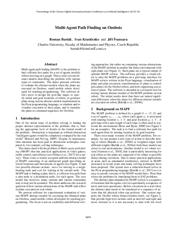 (PDF) Multi-Agent Path Finding on Ozobots (PDF) Multi-Agent Path Finding on Ozobots