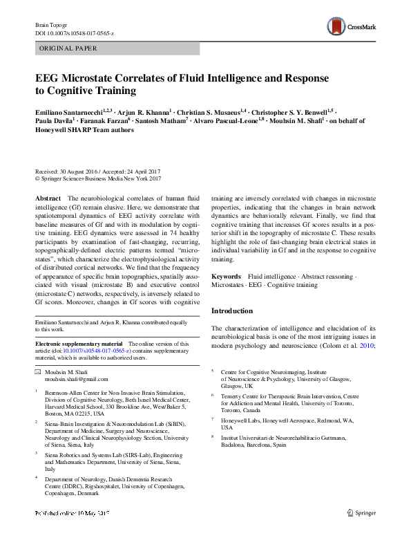 (PDF) EEG Microstate Correlates of Fluid Intelligence and Response to ...