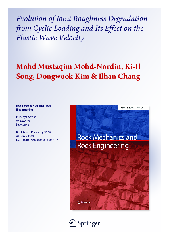(PDF) Evolution of Joint Roughness Degradation from Cyclic Loading and Its Effect on the Elastic ...