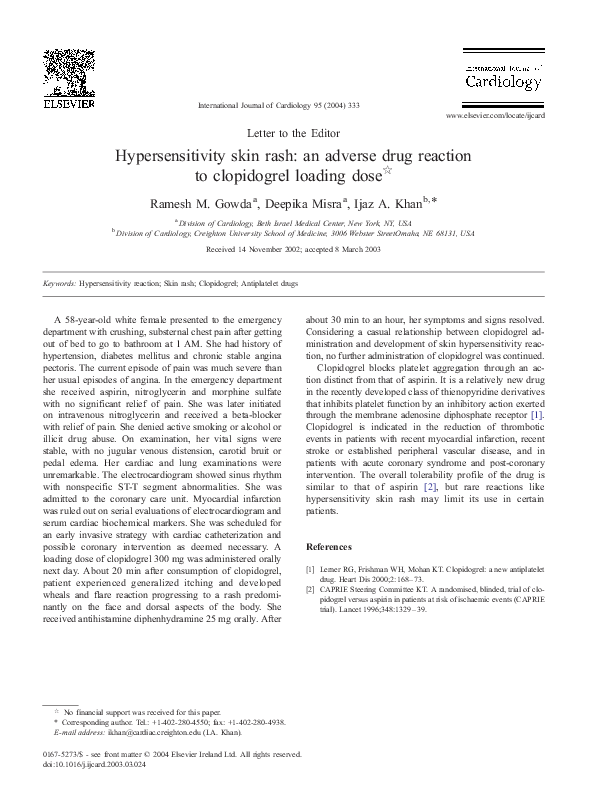 (PDF) Hypersensitivity skin rash: an adverse drug reaction to ...