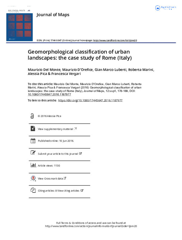 (PDF) Geomorphological classification of urban landscapes: the case ...