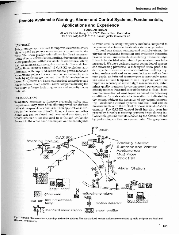 (PDF) Remote Avalanche Warning-, Alarm-and Control Systems ...
