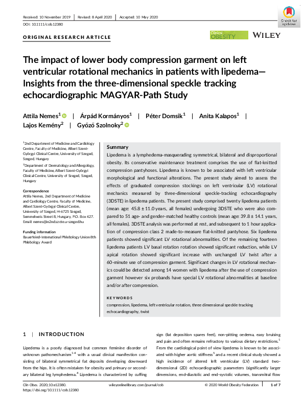 (PDF) The impact of lower body compression garment on left ventricular ...