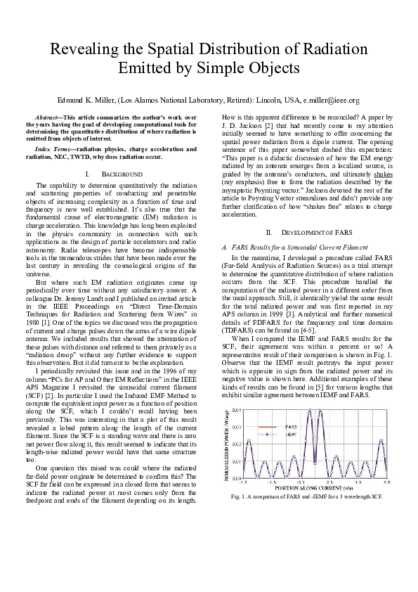 (PDF) Revealing the Spatial Distribution of Radiation Emitted by Simple ...