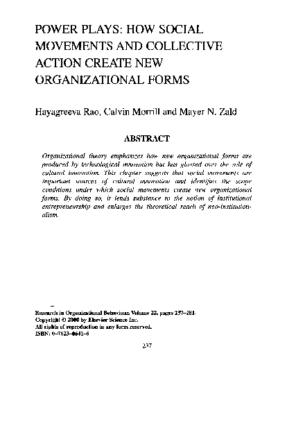 (PDF) Power Plays: How Social Movements and Collective Action Create ...