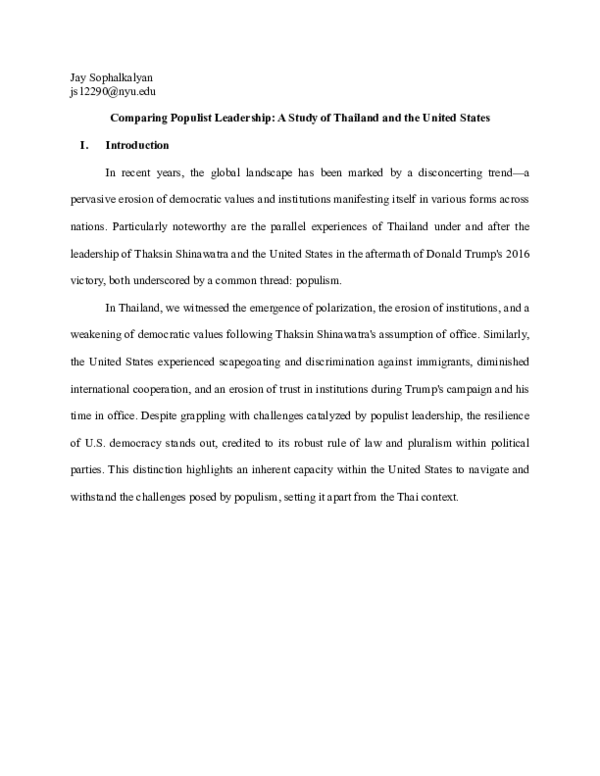 (PDF) Comparing Populist Leadership