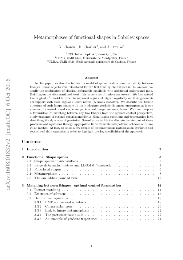 (PDF) Metamorphoses of functional shapes in Sobolev spaces | Alain Trouve - Academia.edu
