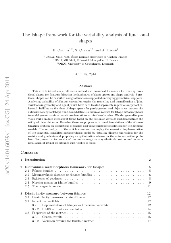 (PDF) The fshape framework for the variability analysis of functional ...