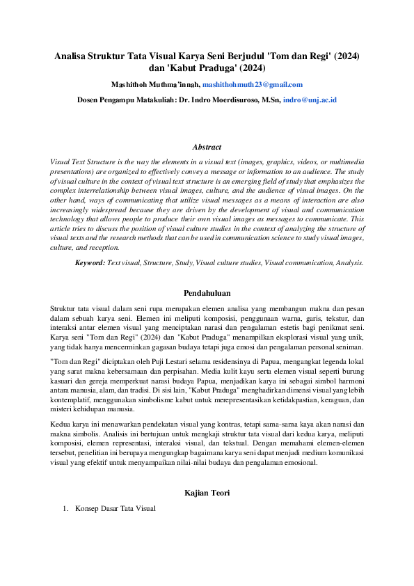 (PDF) Analisa Struktur Teks Visual Karya Seni Rupa | Mashithoh Muthma ...