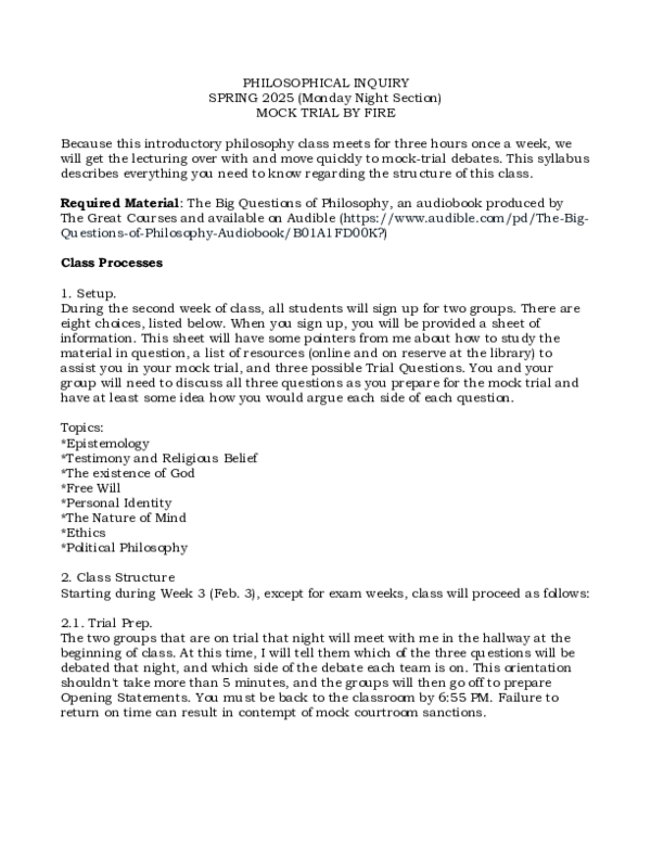 (PDF) PHILOSOPHICAL INQUIRY SPRING 2025: MOCK TRIAL BY FIRE