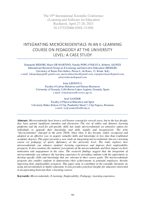 (PDF) Integrating microcredentials in an e-learning course on pedagogy ...