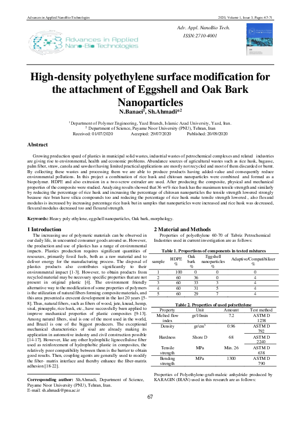 (PDF) High-density polyethylene surface modification for the attachment ...